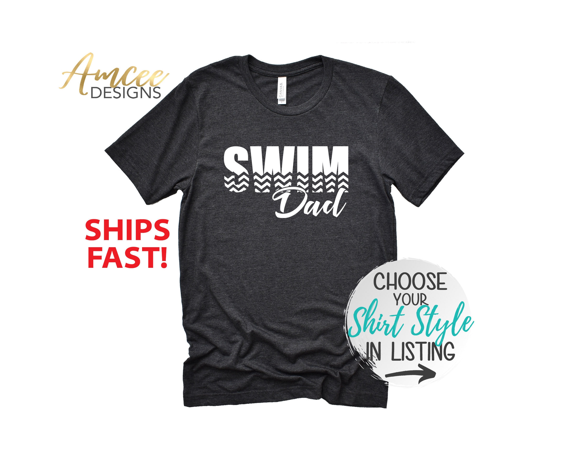 Swim Dad Waves Swim Meet Shirts Summer Sports Swimming - Etsy