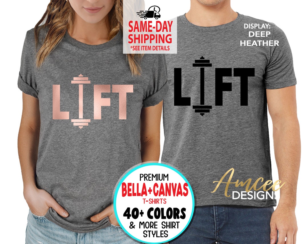 1049 - LIFT Barbell, Weightlifting T-shirts, Gym Fitness, Motivational ...