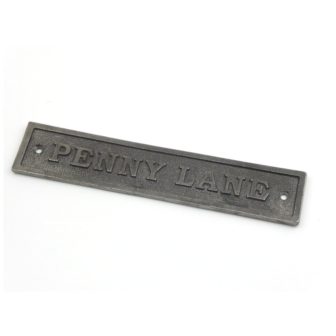 Oakcrafts Cast Iron Penny Lane Sign - 205mm X 40mm - Etsy