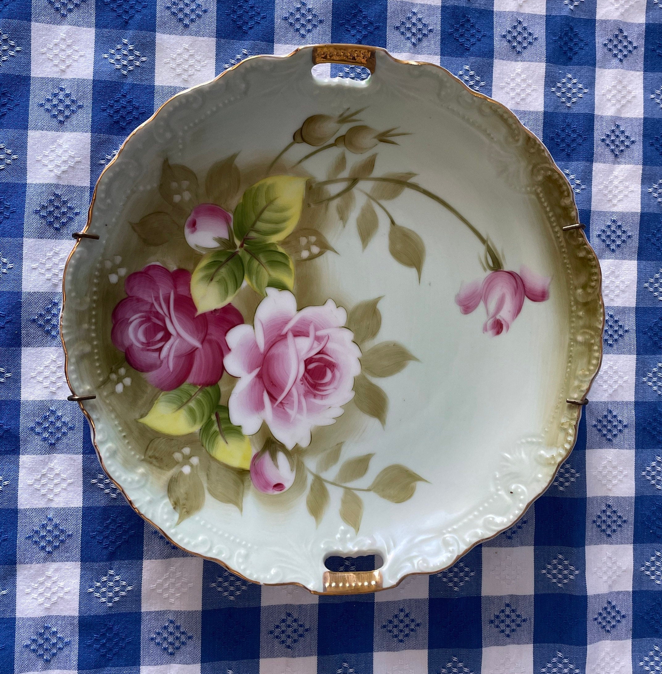 Vintage Lefton Hand Painted China Floral Plate 719 | Etsy