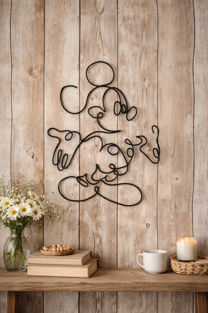 Mickey Mouse Wire Wall Art, Disney Nursery Decor - Etsy