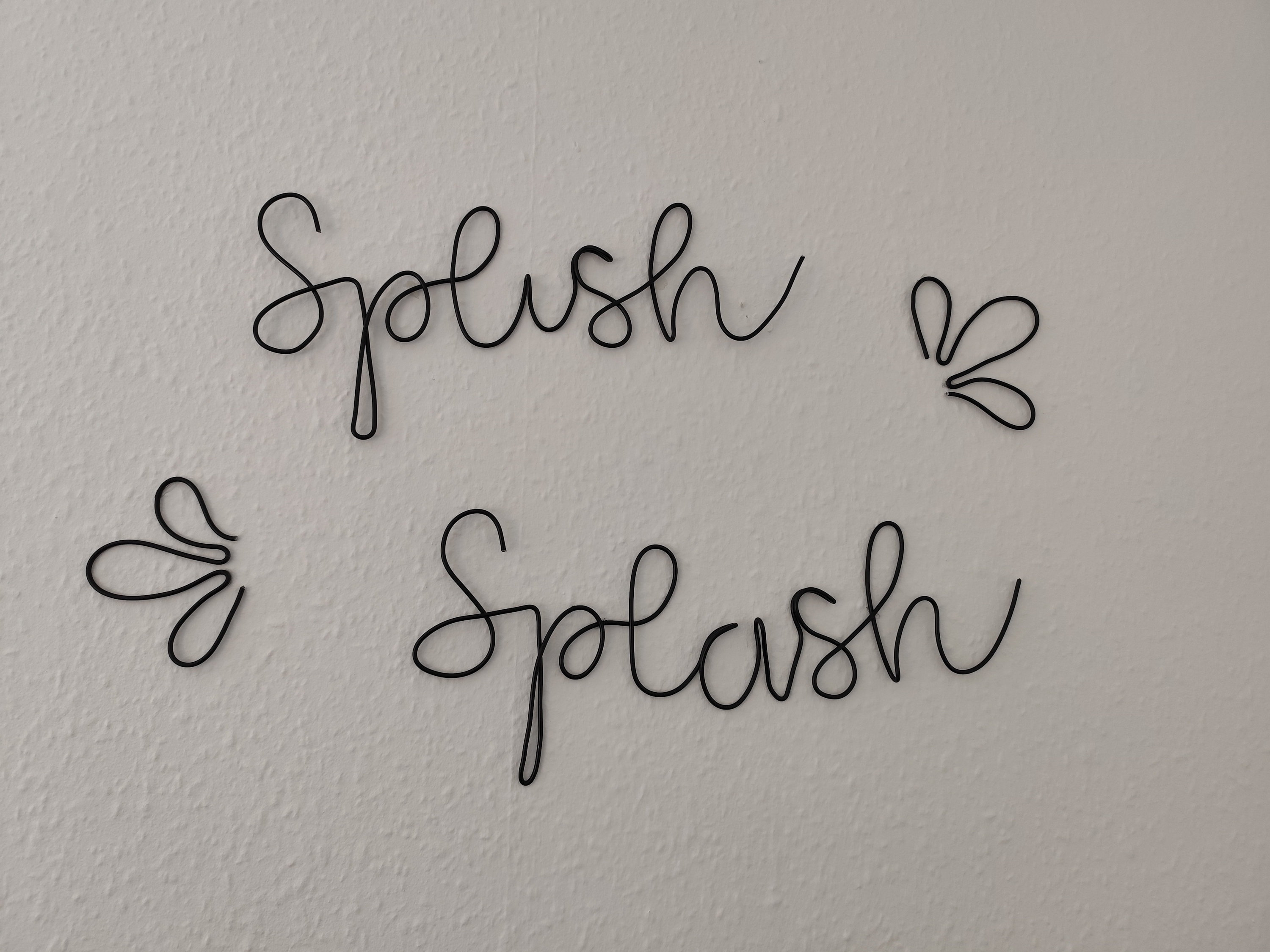Splish Splash Sign Wire Art Wall Hangings Bathroom Decor Bath Lovers ...