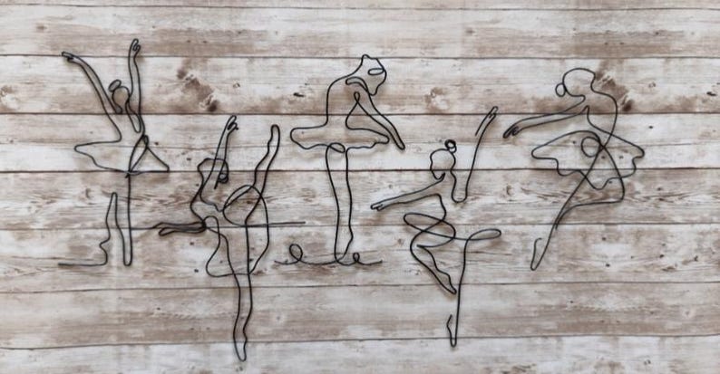 Wire Art Ballerina Wall Decor | Handmade Dancer Silhouette Sculpture ...