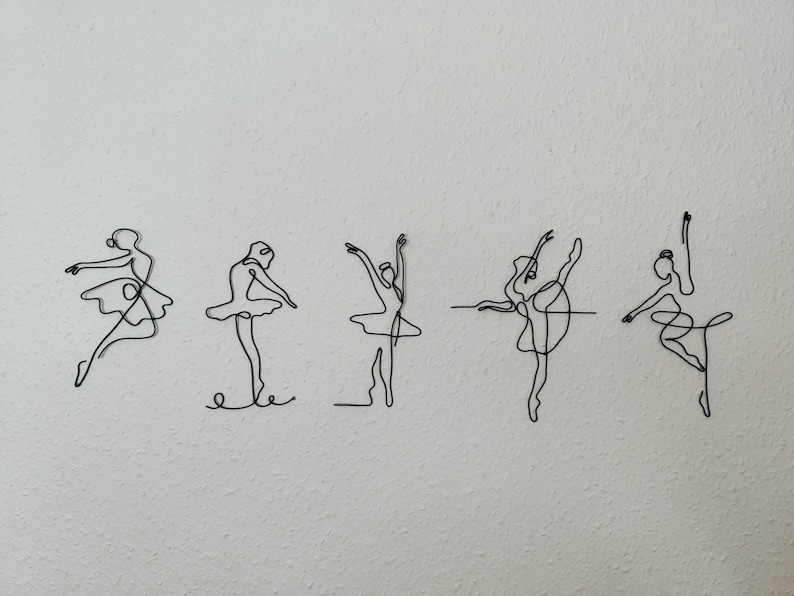 Wire Art Ballerina Wall Decor | Handmade Dancer Silhouette Sculpture ...