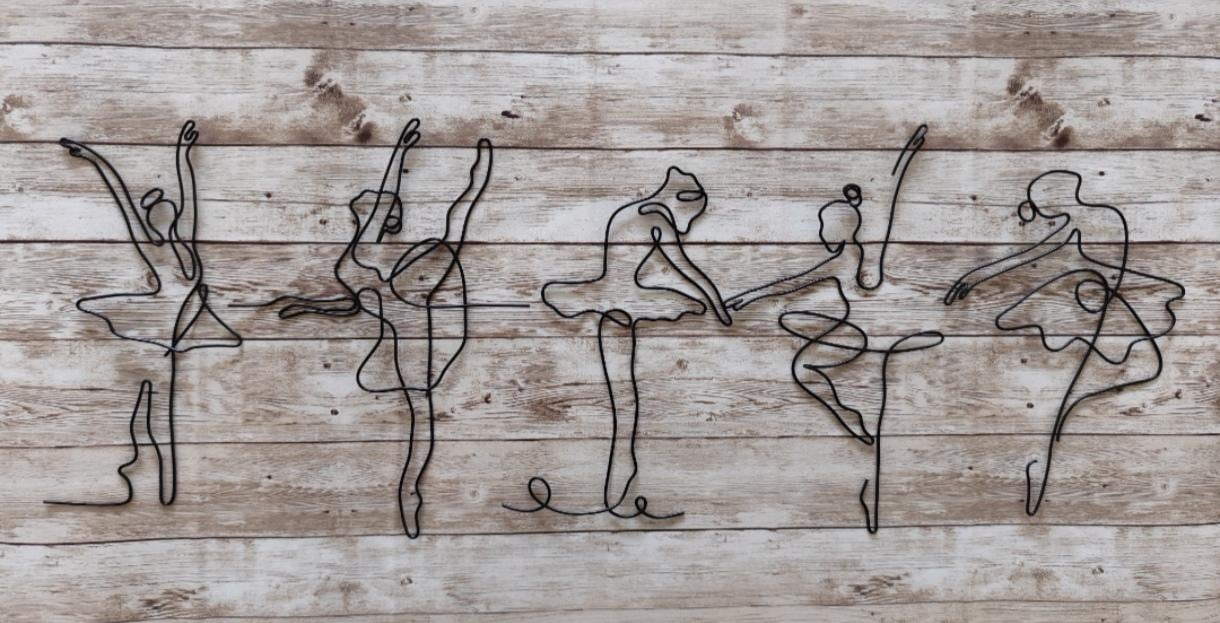 Wire Art Ballerina Wall Decor | Handmade Dancer Silhouette Sculpture ...