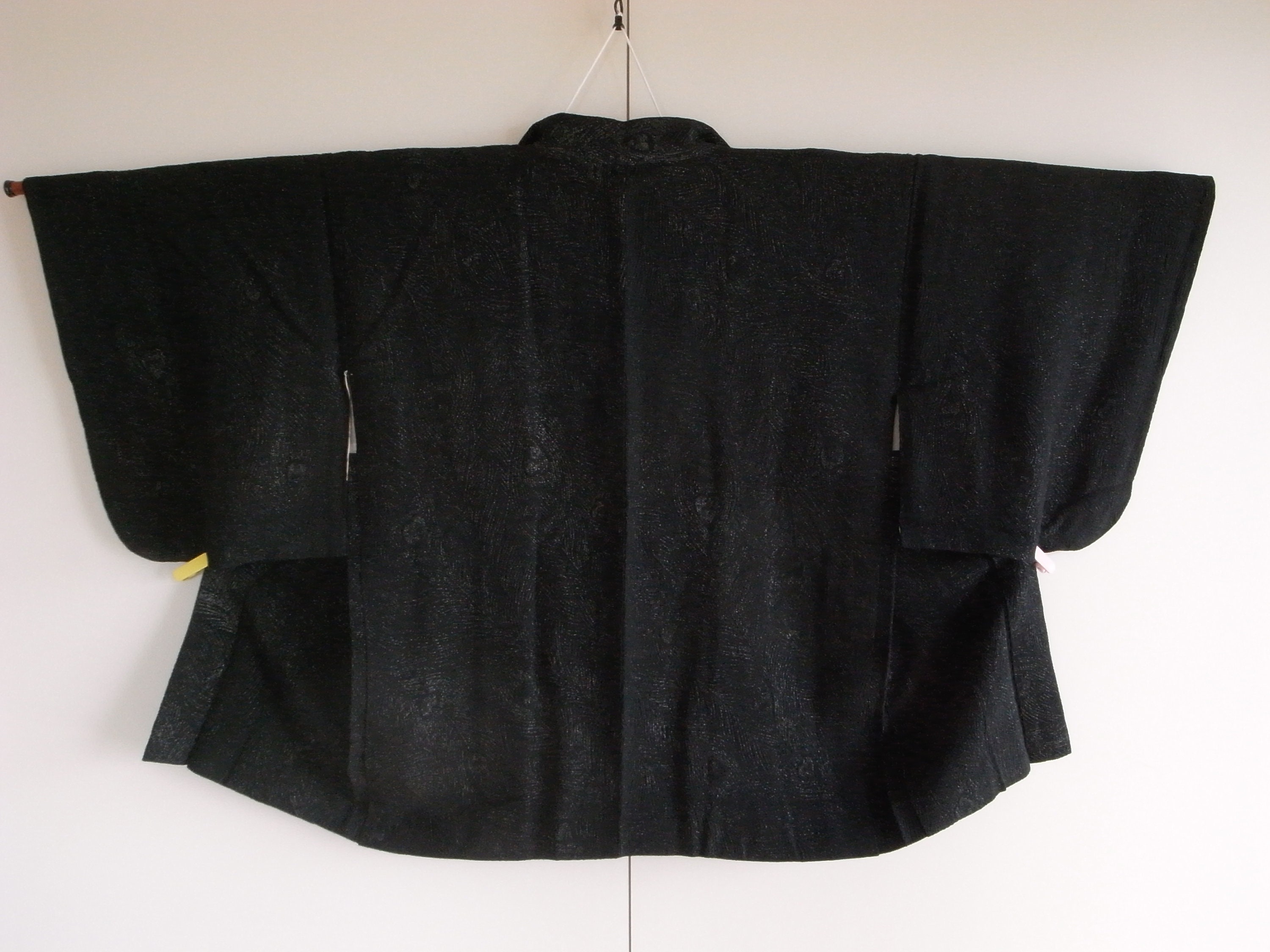 Gorgeous Textured Haori in Black With Silver Accents, Kimono Jacket ...