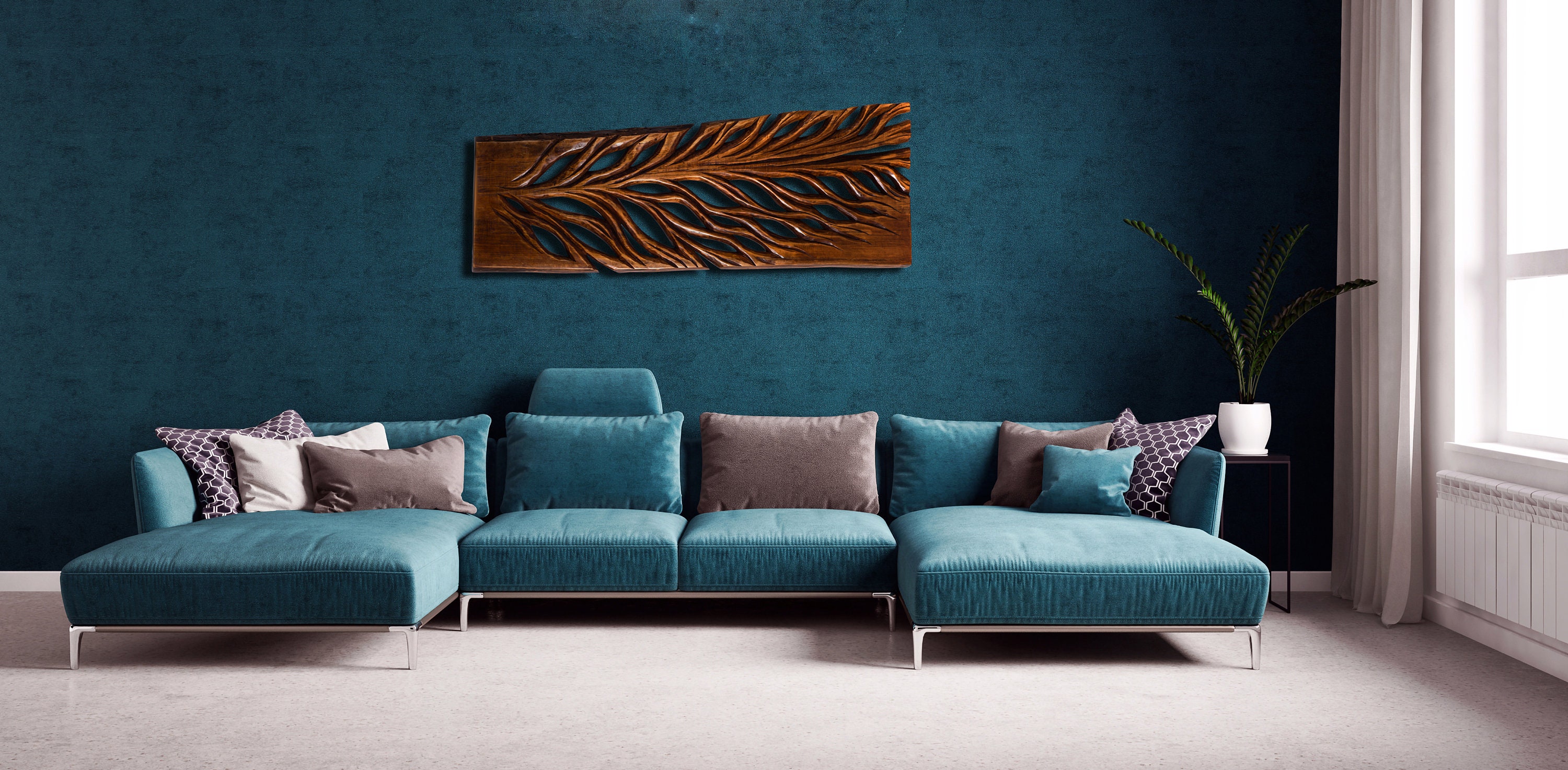 Hand-carved Abstract Wall Panel "sprout" - Etsy