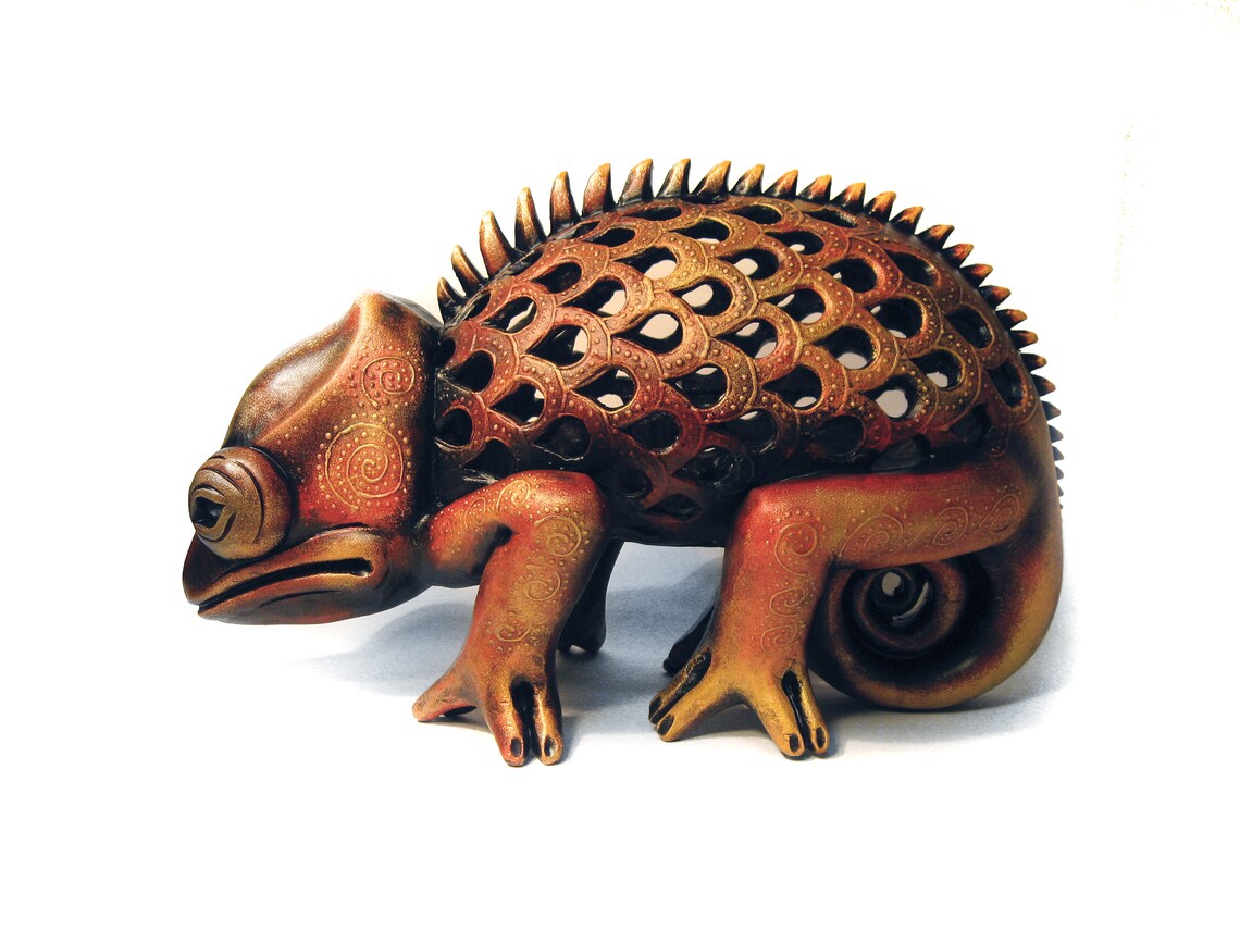 Nice Interior Wooden Sculpture "chameleon", Hand Carved - Etsy