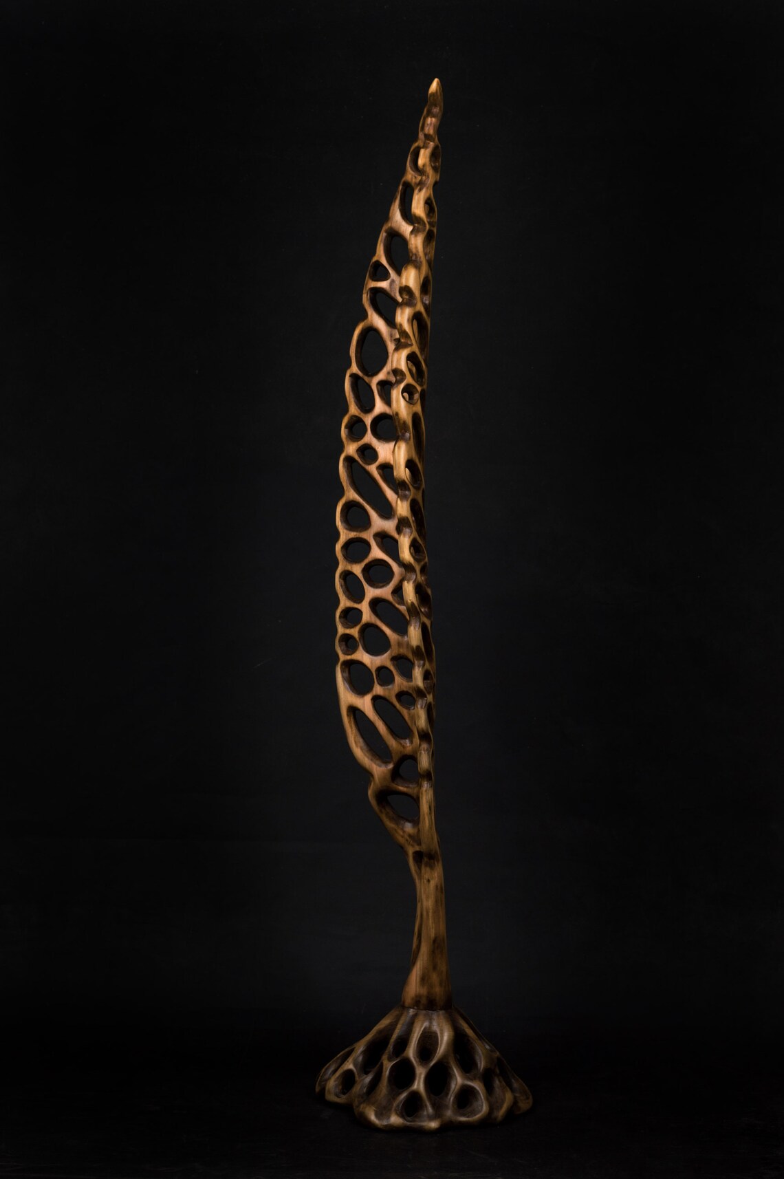 Abstract Wooden Hand Carved Sculpture feather | Etsy