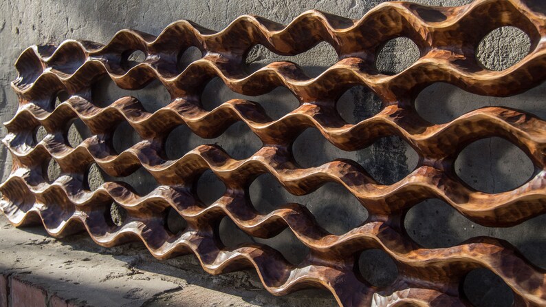 Wooden Hand Carved Panel waves Home Wall Decor - Etsy