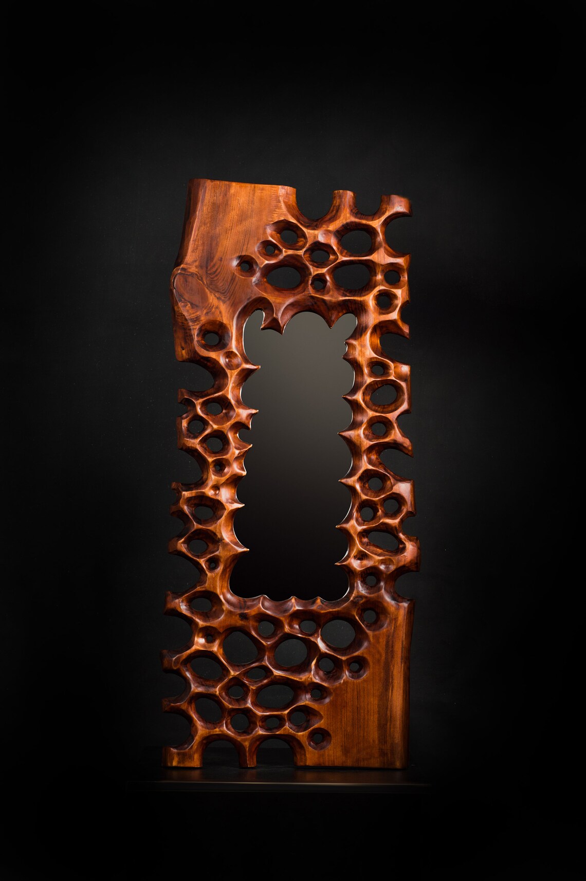 Hand Carved Wooden Frame Mirror - Etsy