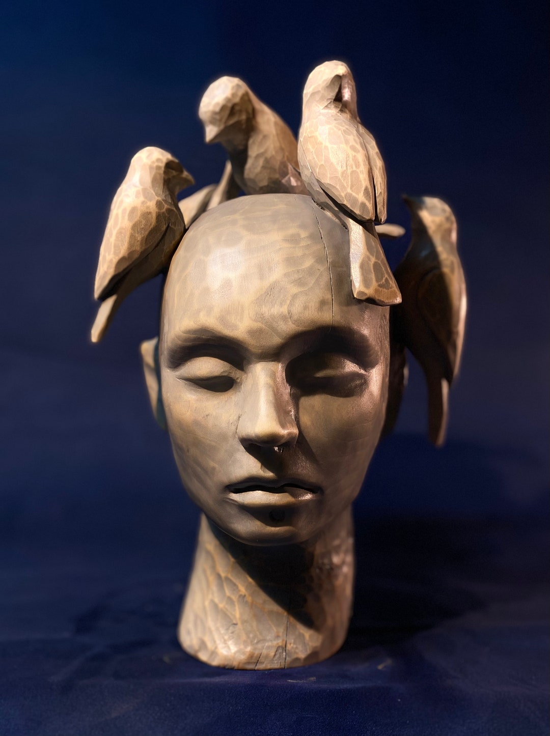 Wooden Hand-carved Sculpture "spring" - Etsy