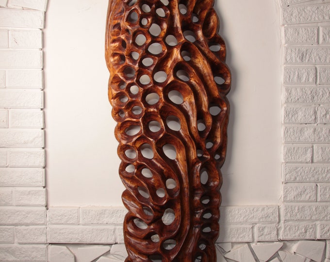 Abstract Hand Carved Wall Panel - Etsy