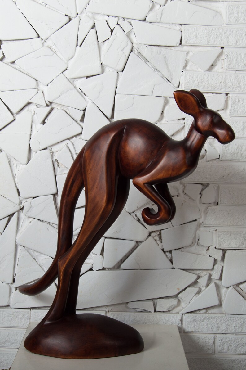 Nice Sculpture kangaroo hand Carved | Etsy