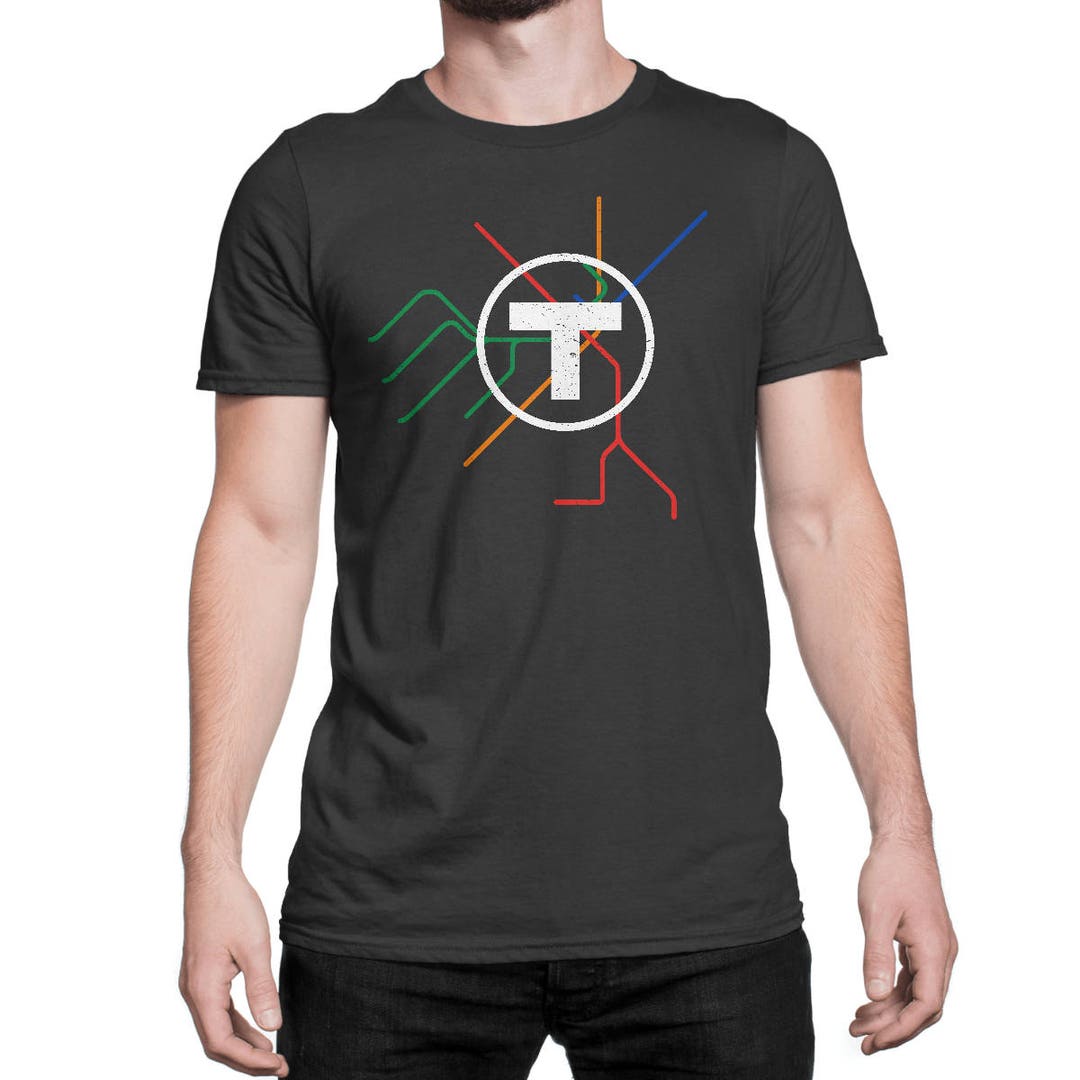 Boston T MBTA Map Shirt Vintage Subway Tee | Boston Gift Souvenir - Etsy