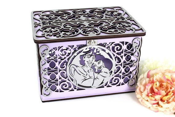 Aladdin and Jasmine Princess Wedding Card Box Wishing Well | Etsy