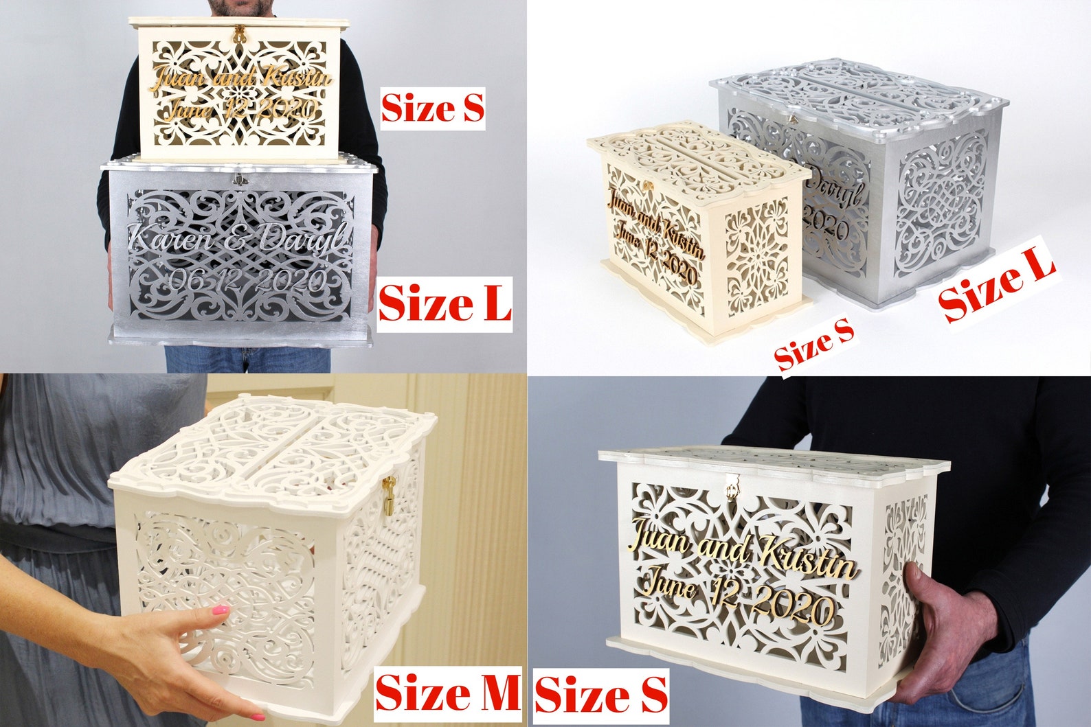 Wooden Card Box for Wedding With Slot Personalized Wishing - Etsy