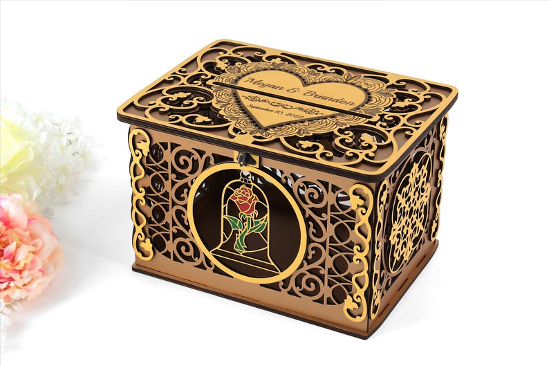Wedding Card Box, Fairy Tale Rose Wedding Decor, Quinceanera Gifts ...