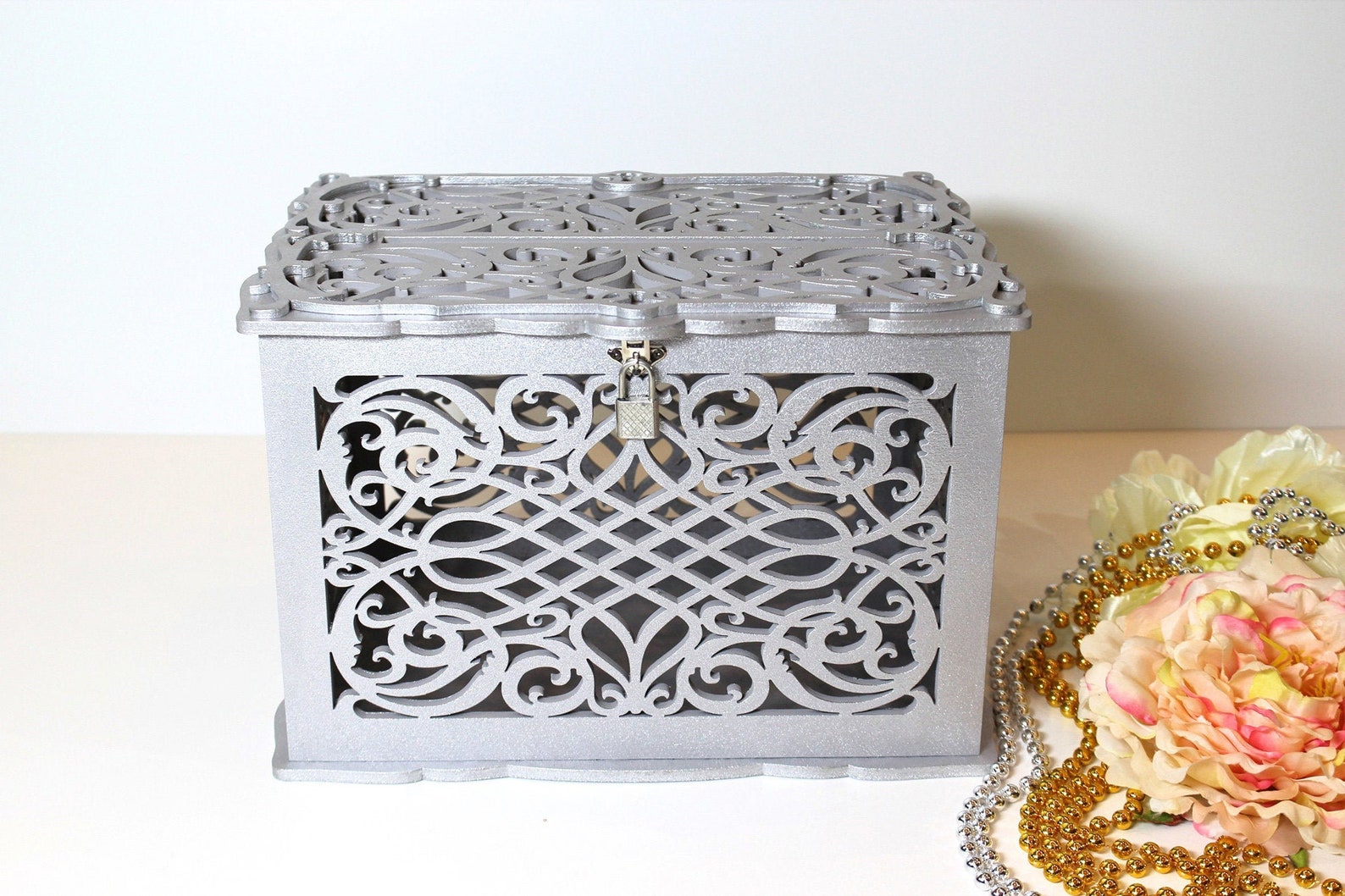 Card Box for Wedding Post With Slot Personalized Wedding Card | Etsy