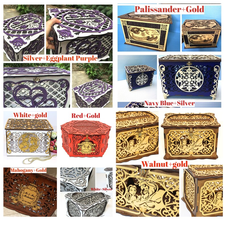 Wedding Card Box Wedding Money Box Mermaid With Lock and | Etsy