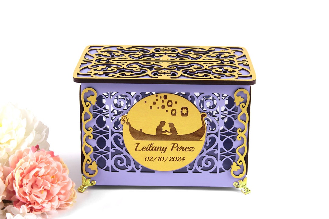 Tangled Wedding Card Box, Rapunzel in Boat and Lanterns Money Box ...
