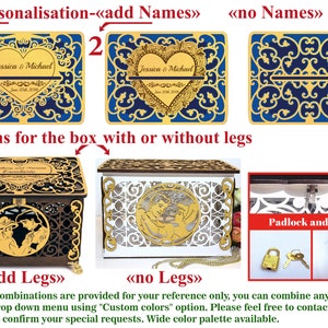 Cinderella Wedding Card Box Wedding Money Box, With Lock and Slot ...