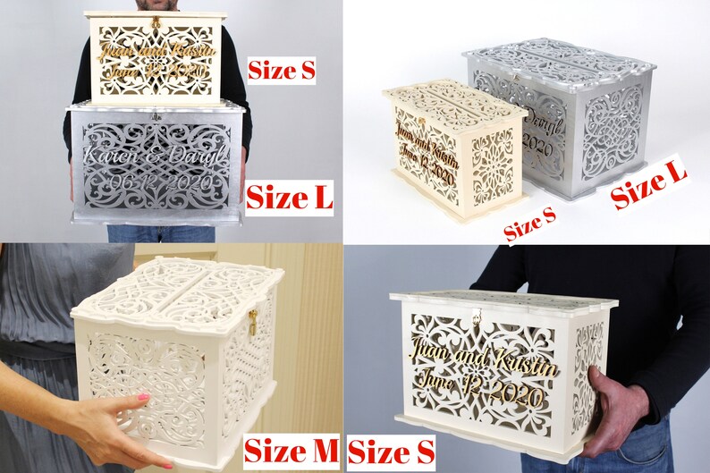 Personalized Ivory Card Box for Wedding With Slot and Lock - Etsy