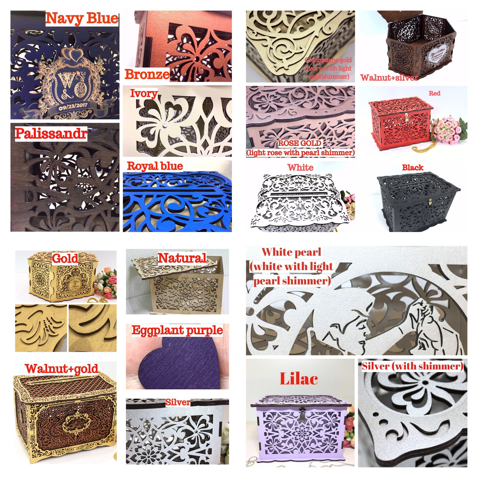 Wedding Card Box Wedding Money Box Mermaid With Lock and | Etsy