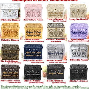 Personalized Ivory Card Box for Wedding With Slot and Lock, Wedding ...