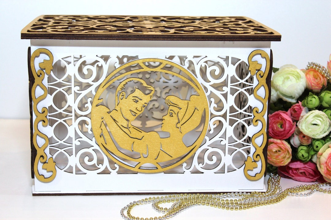 Cinderella Wedding Card Box Wedding Money Box, With Lock and Slot ...