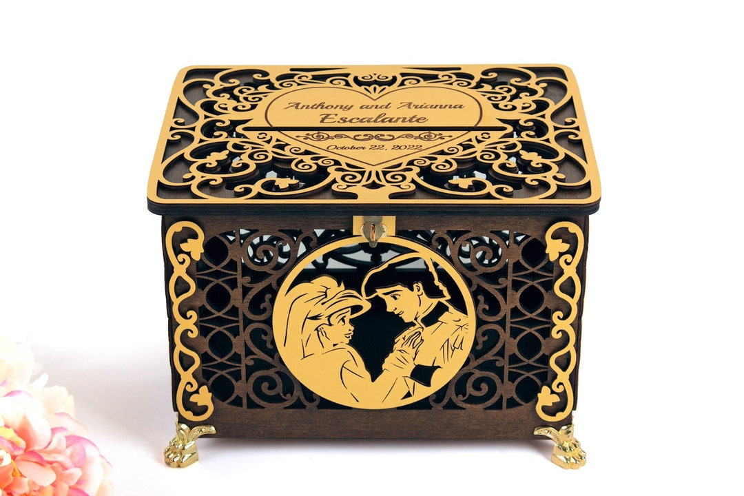 Wedding Card Box, Mermaid Quinceanera Gift Envelopes Holder, Wishes ...