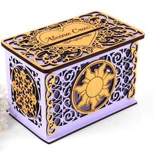 Tangled Sun Wedding Card Box, Rapunzel Quinceanera Money Box ...