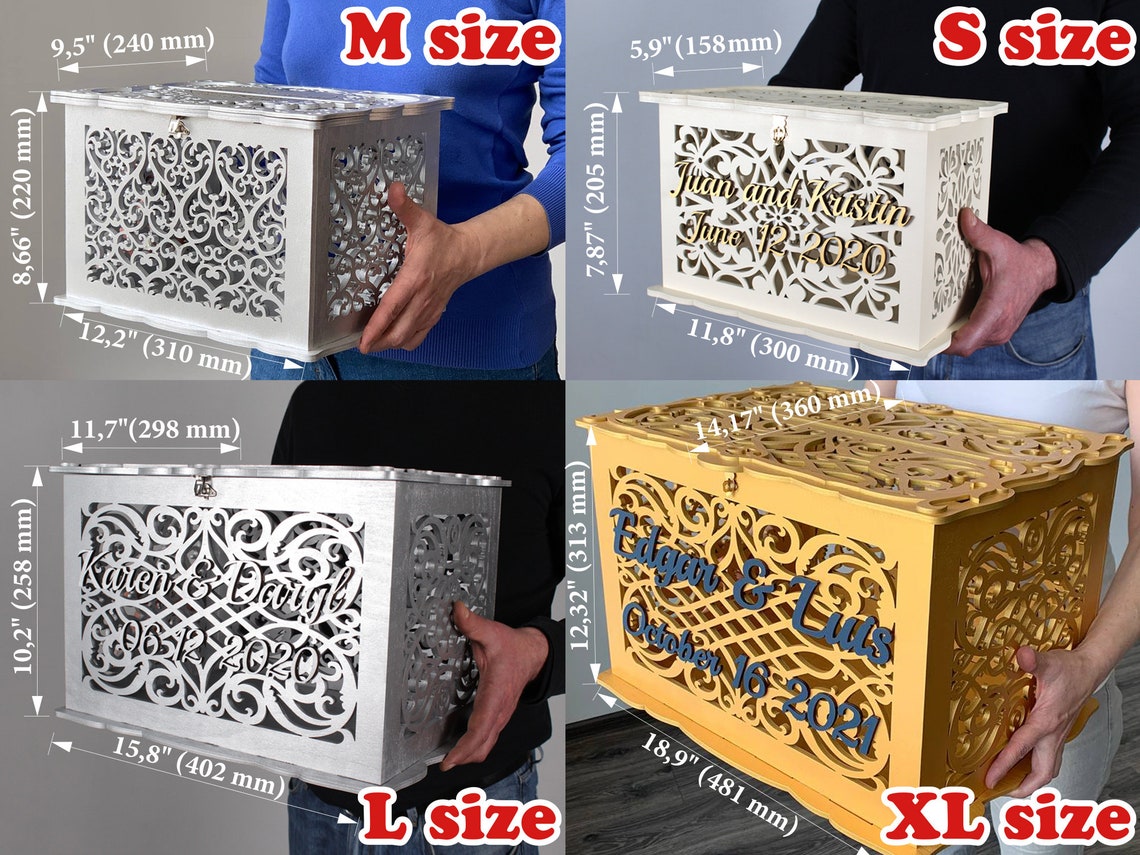 Personalized Ivory Card Box for Wedding With Slot and Lock - Etsy