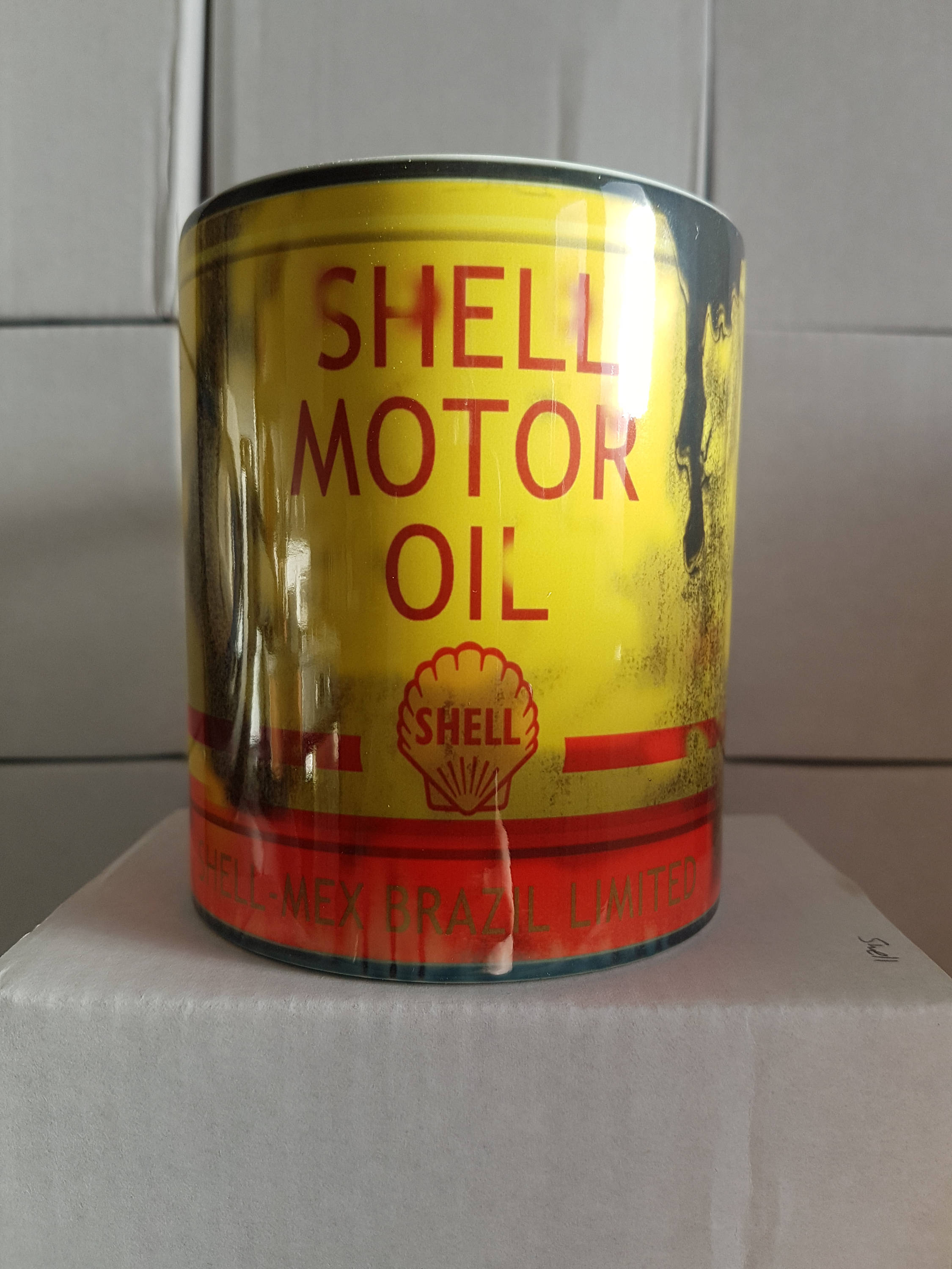 Ceramic Mugs Rustic Shell Oil Can Motor Oil Cans Motor Oil Vintage Mugs ...