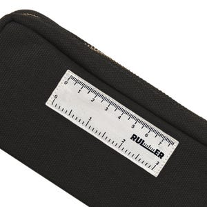 Canvas Pencil Case Pouch With Ruler Simple Spacious Design School ...
