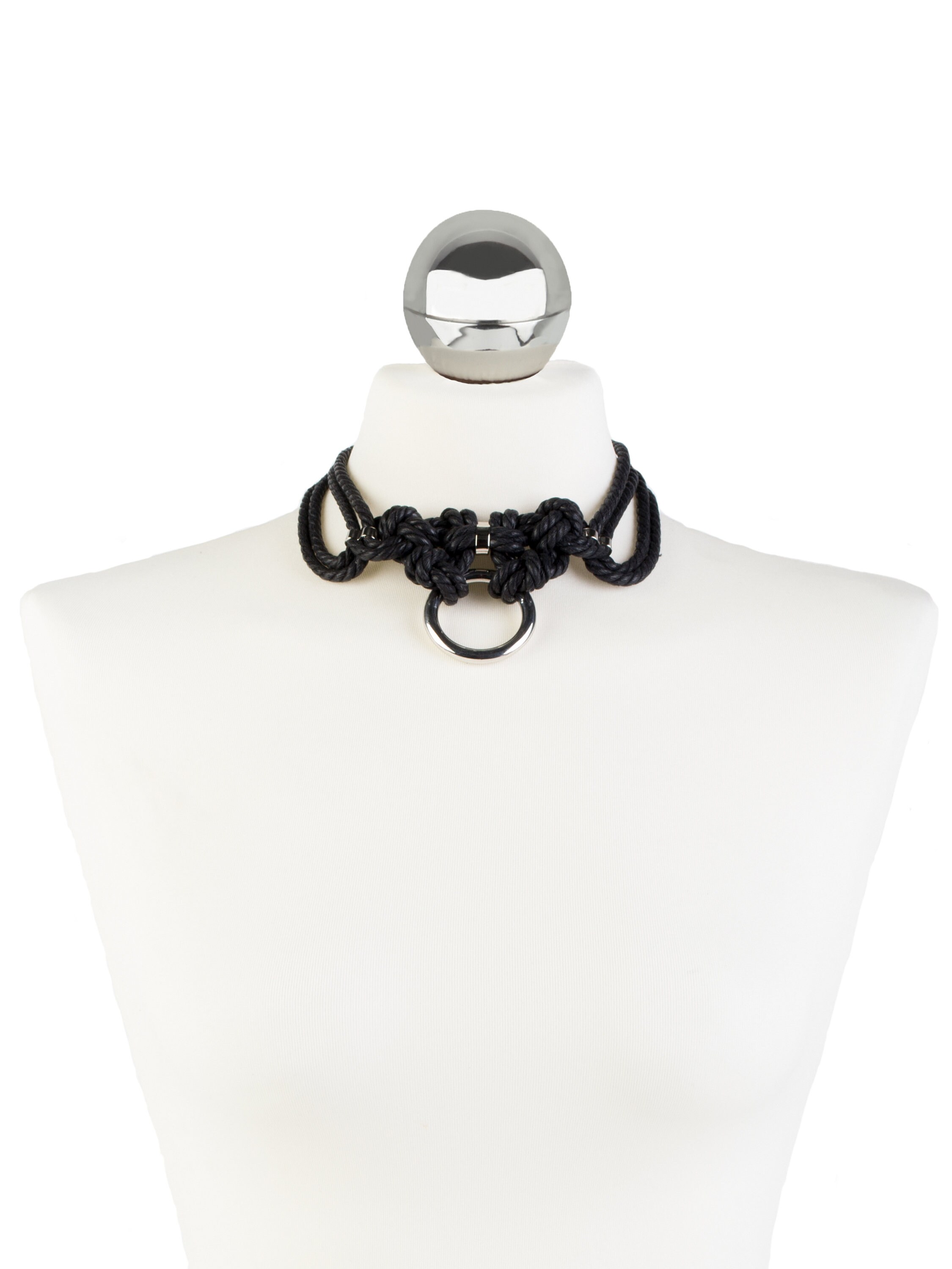 KUBI Choker in Black O-ring Submissive Collar Rope Bondage Shibari for ...