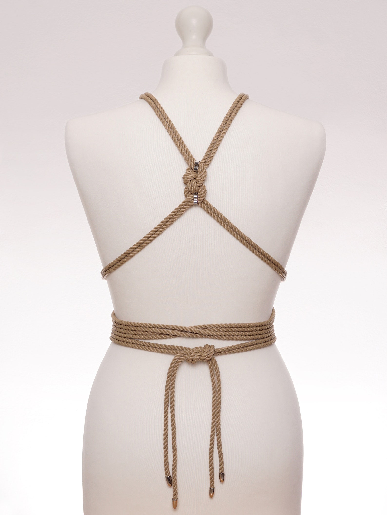 Self Tie Shibari Rope Bondage Torso Harness In Beige Etsy Uk