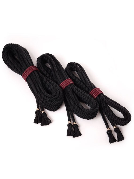 BONDAGE ROPE With Gold Bead&knot Finish Black 4/6/8/10 M | Etsy