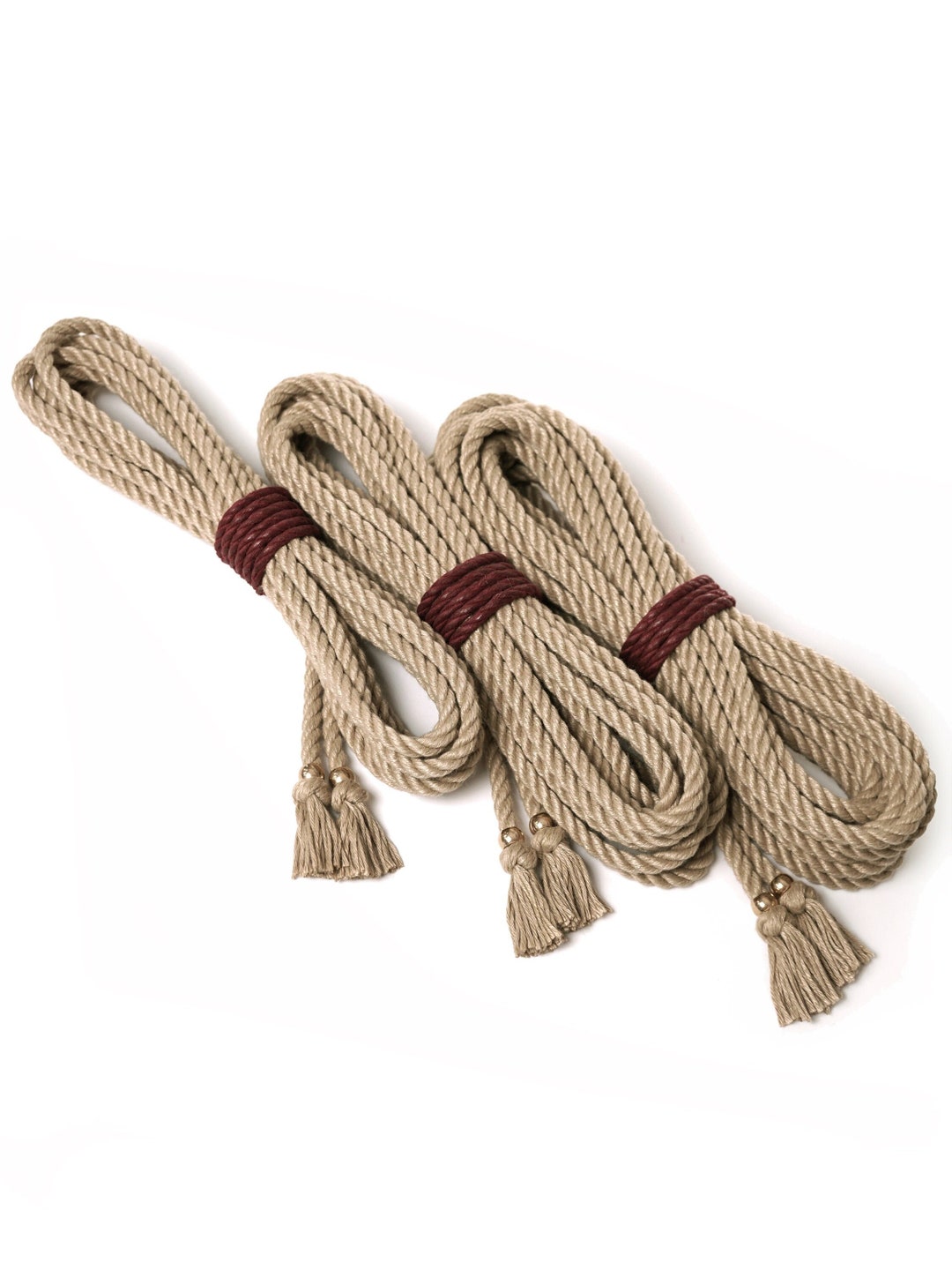 BEIGE BONDAGE ROPE With Gold Bead&knot Finish, 4/6/8/10 M Bundle ...