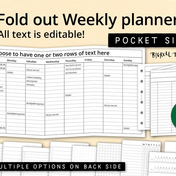 Pocket Size Chart - Etsy