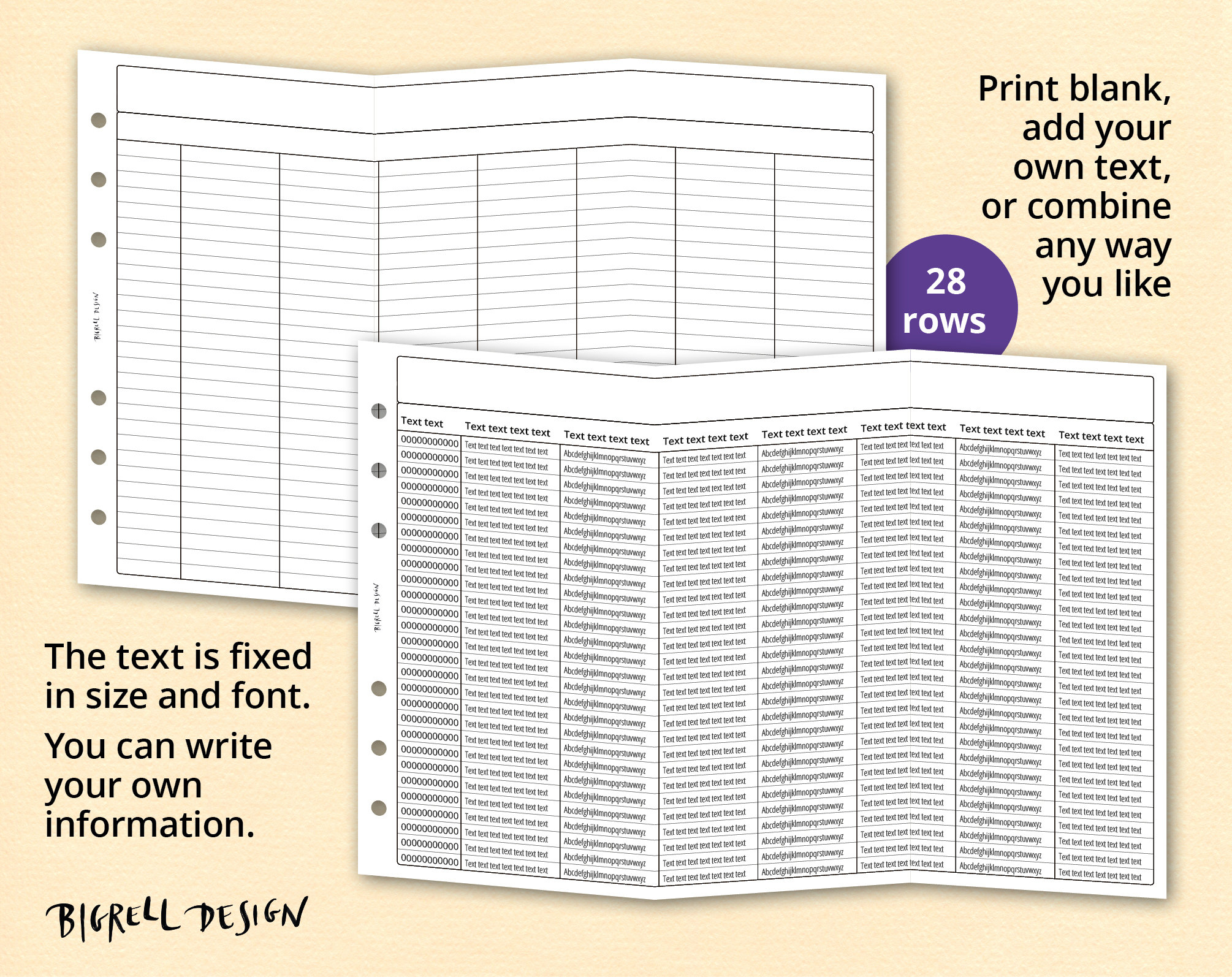 Weekly Time Chart With Your Own Time/hours. Editable Printable Weekly ...