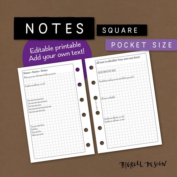 Editable Grid Notepaper. Add Your Own Text/headlines or Use | Etsy