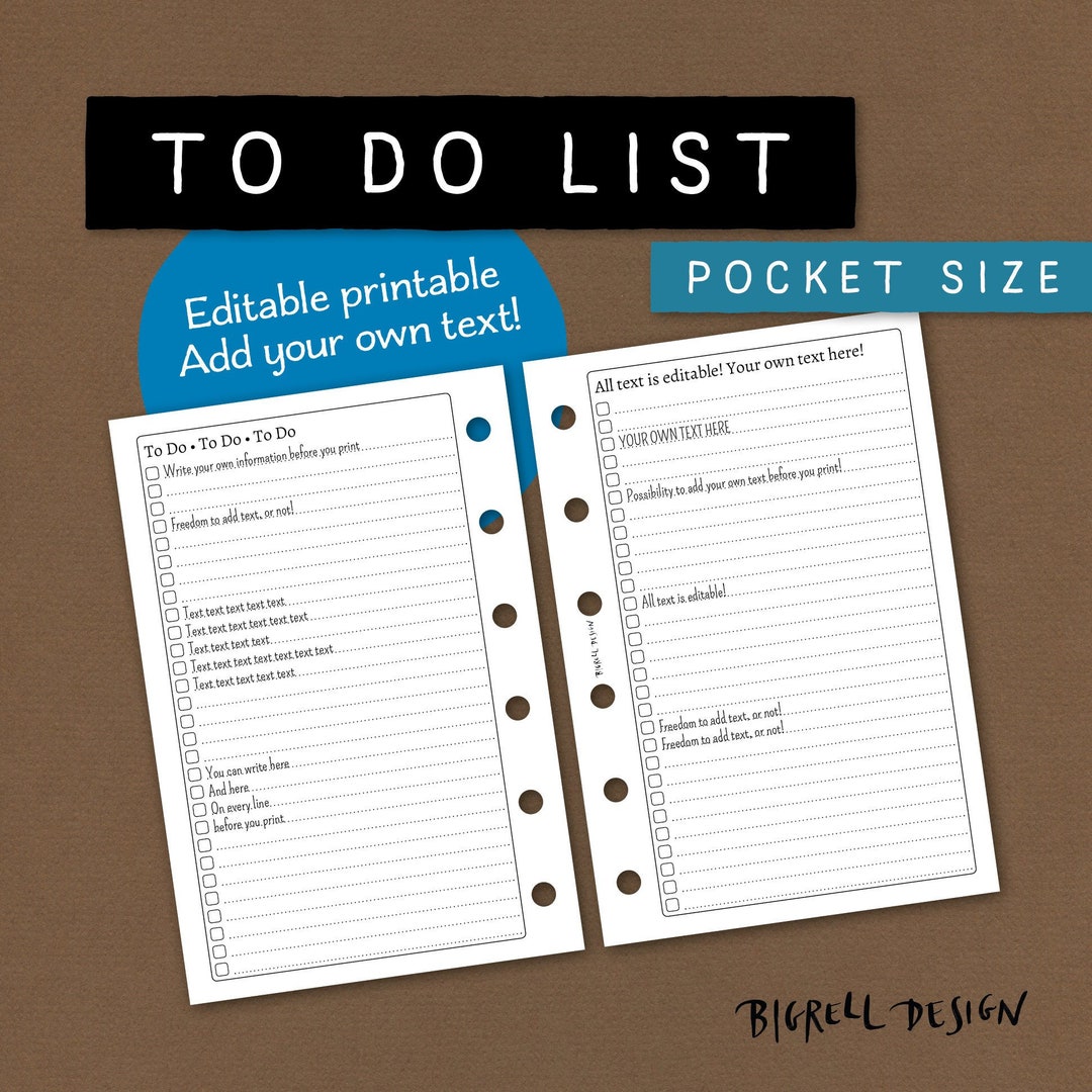 Editable to Do List/notepaper. Add Your Own Text/headlines or Use Blank ...