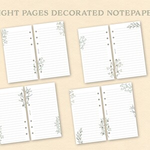 Printable Notepaper for Filofax Personal Size and More. Fold Out Note ...