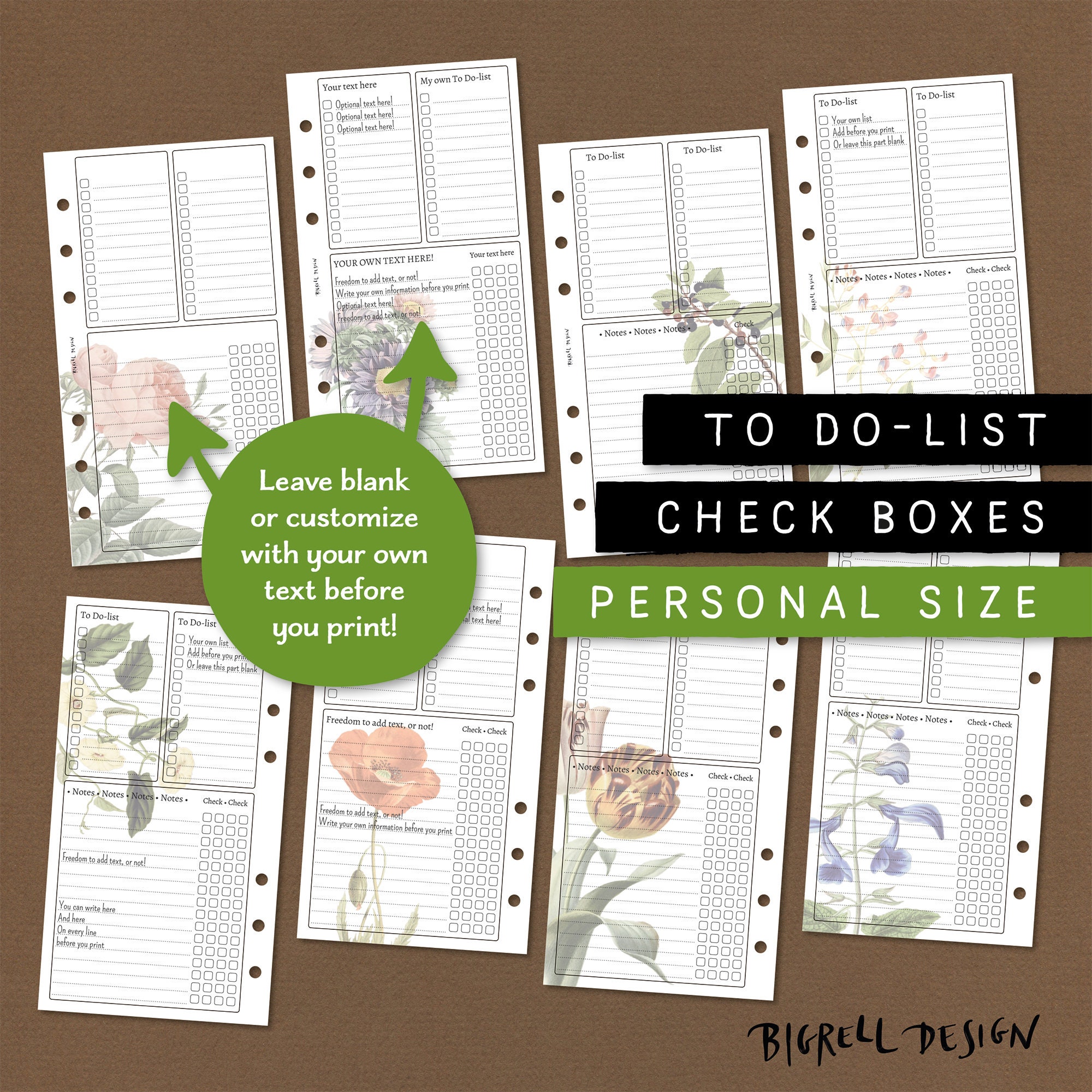 To Do-lists and Tracker With Four Checkboxes. Editable Printable ...