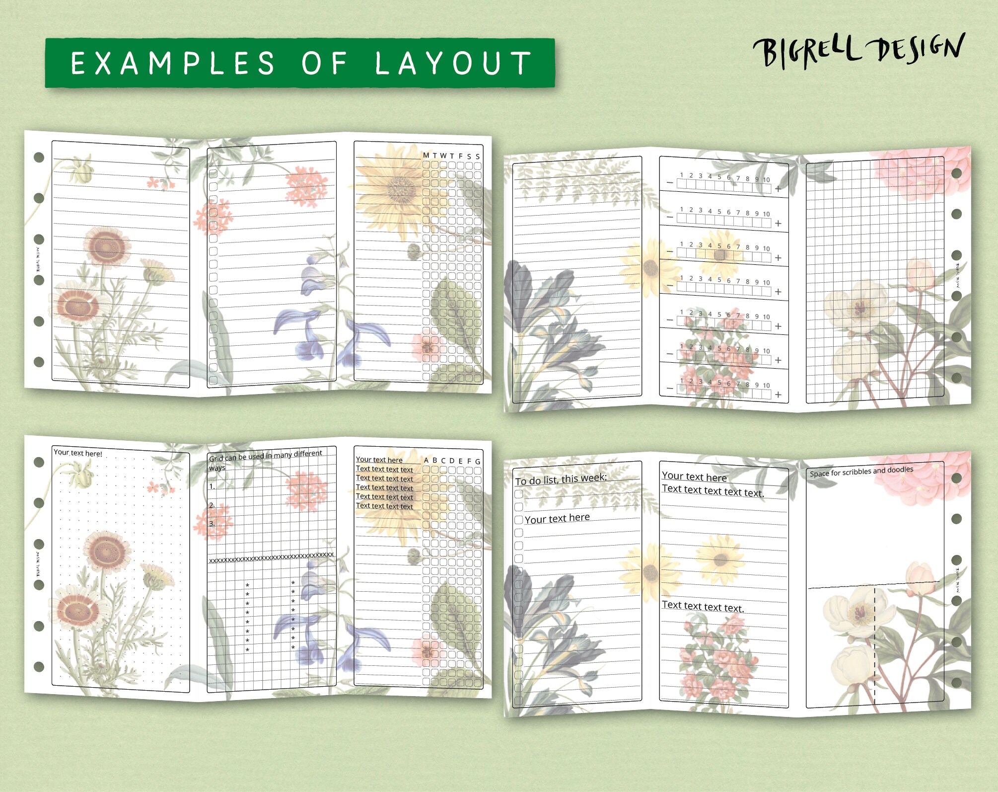 Note paper. Editable printable fold out notes to do grid | Etsy