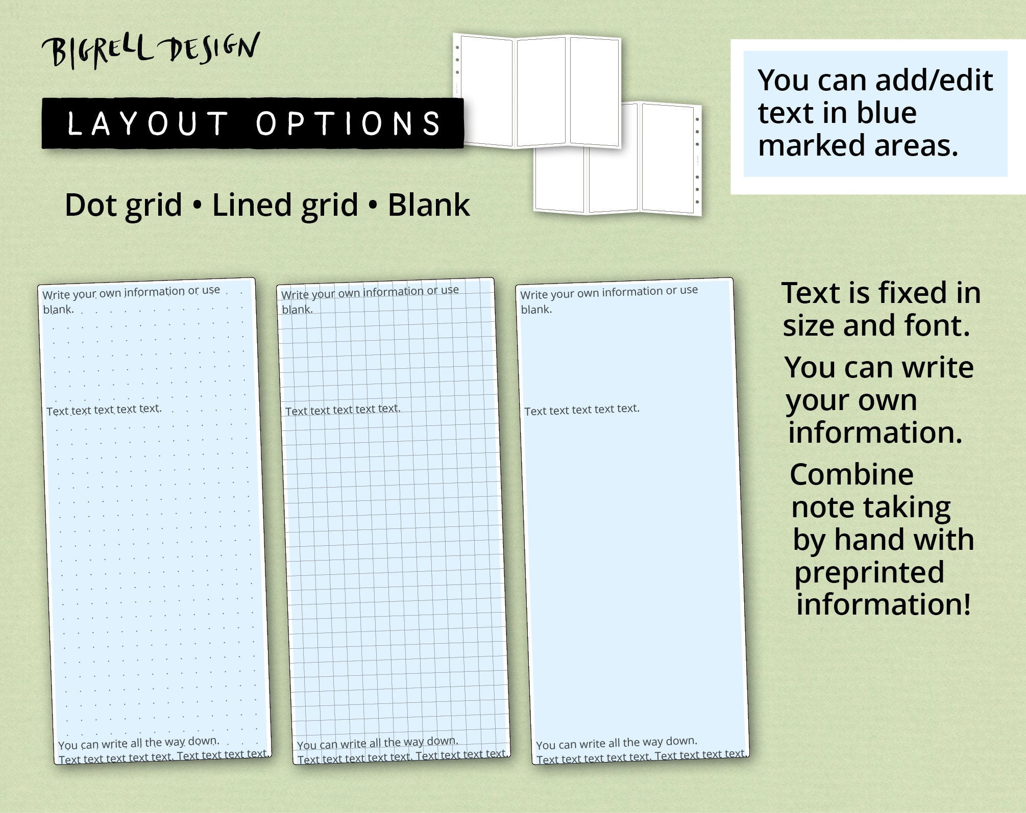 Editable Fold Out Notes. Lines, to Do, Dot Grid, Grid, Tracker, Scale 1 ...