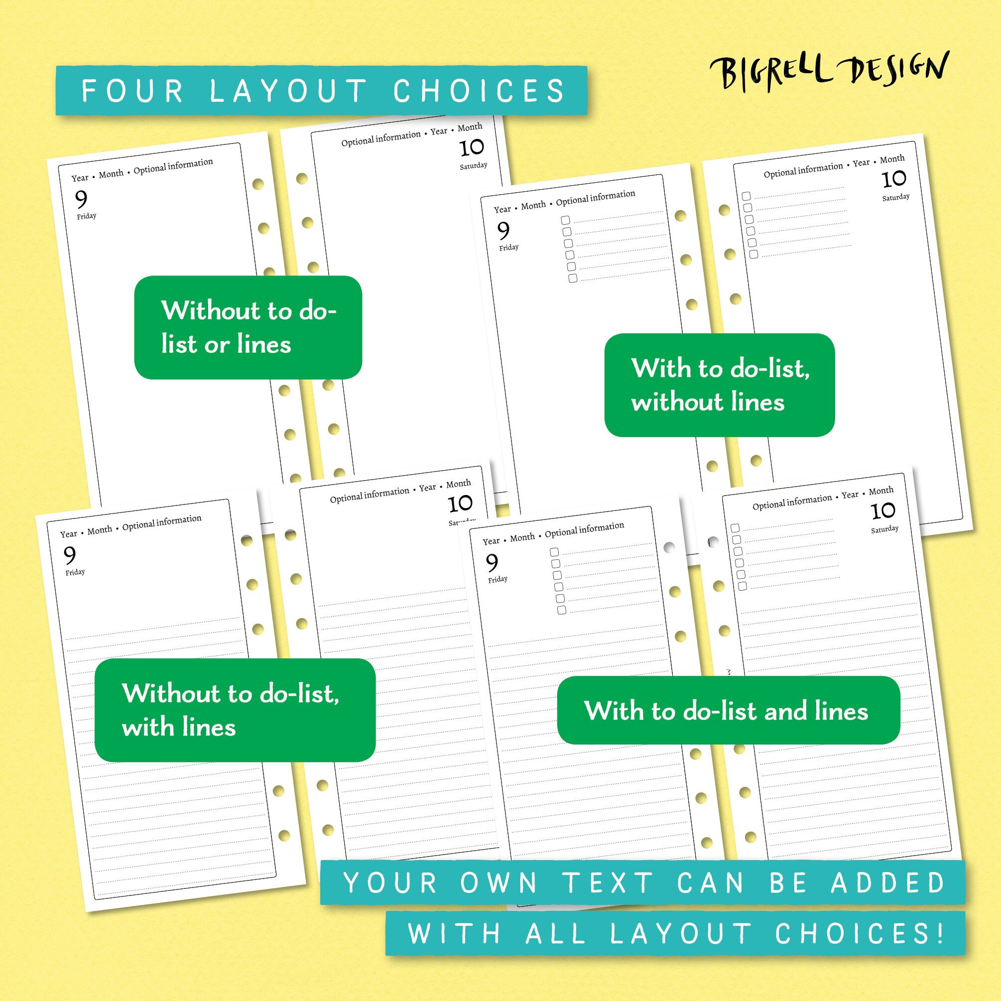 Undated Daily Planner. Editable Printable Daily Calendar. Add - Etsy