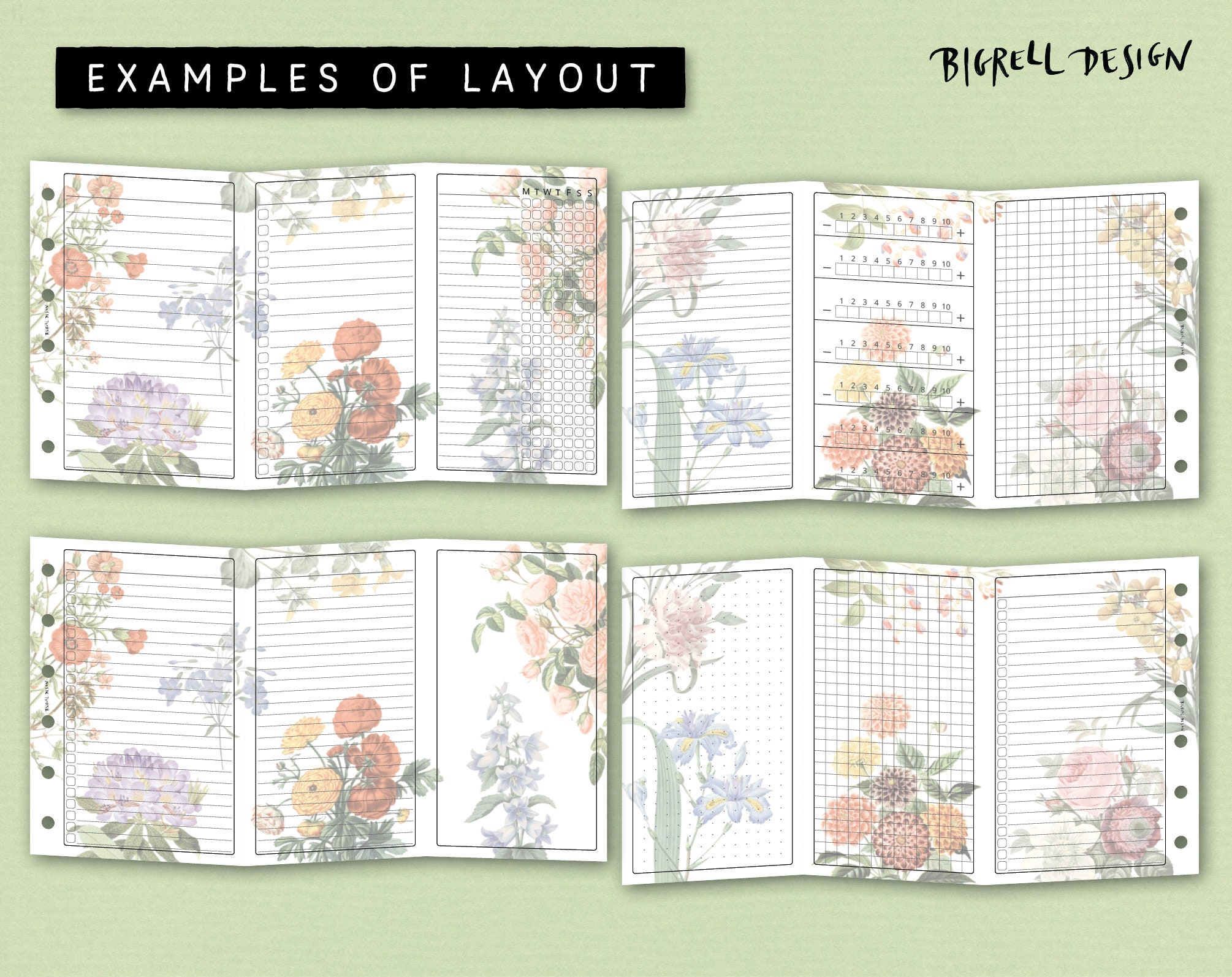 Note Paper. Editable Printable Fold Out Notes, to Do, Grid, Tracker ...