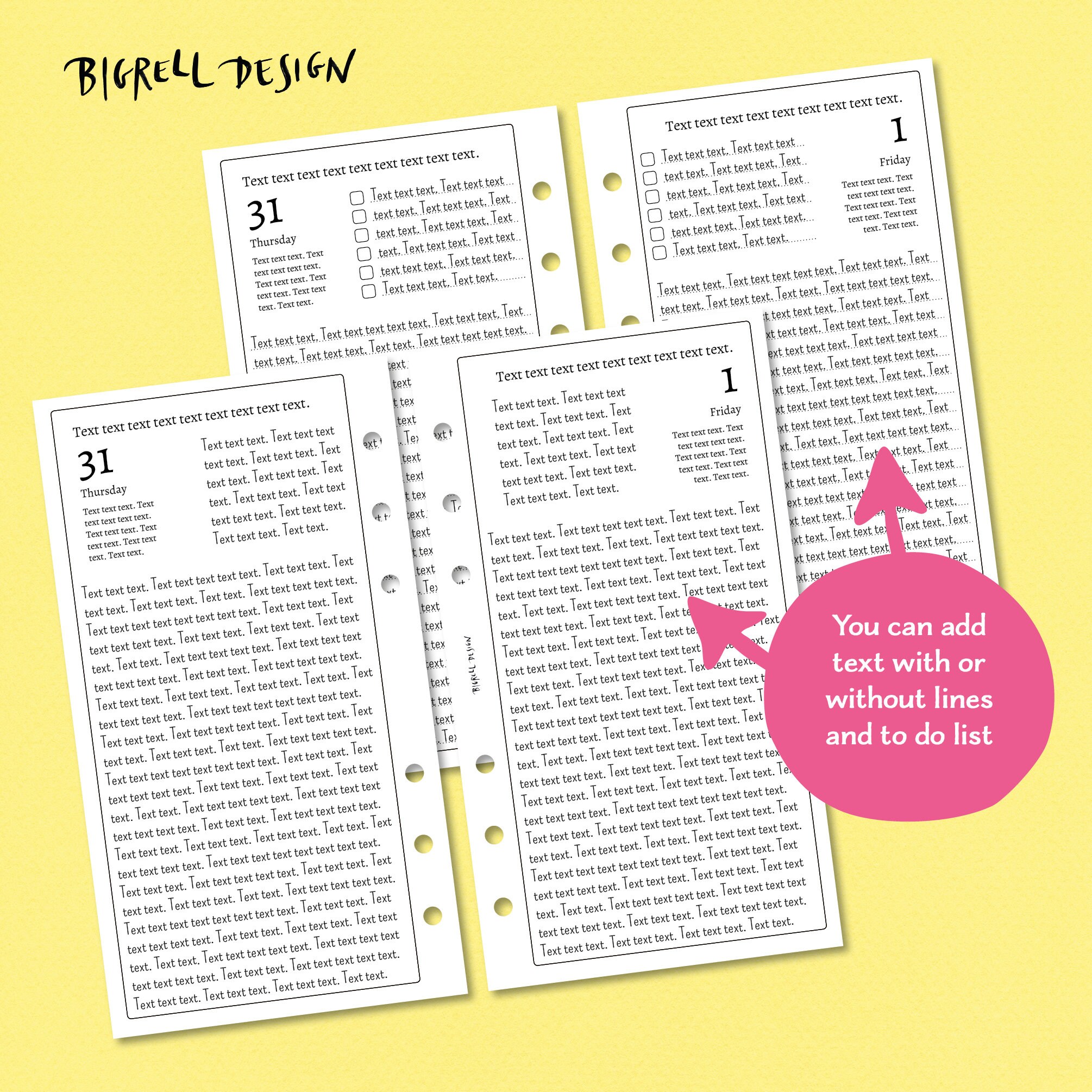 Undated Daily Planner. Editable Printable Daily Calendar. Add - Etsy